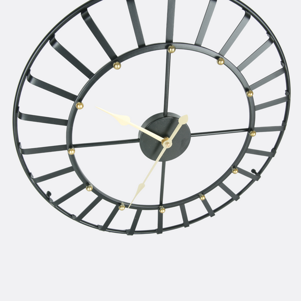 Spoke Metallic Wall Clock - Homeobsession