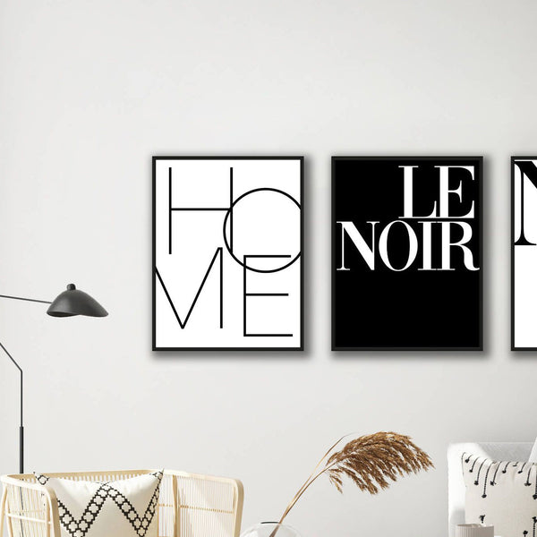 Monochromatic Typography Wall Gallery Set - Homeobsession